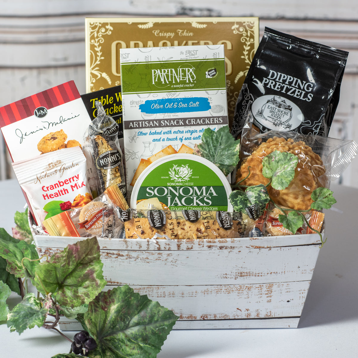 Rustic Snack Basket – Gift Baskets Galore & The Savvy Gourmet
